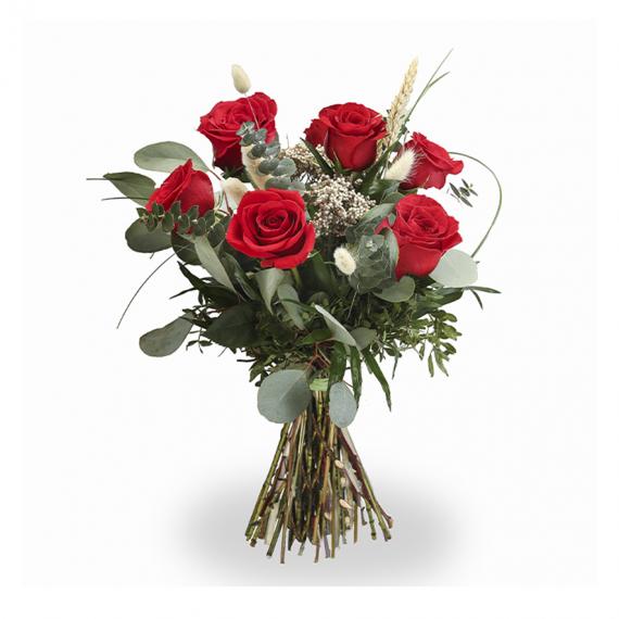 Bouquet de 6 rosas rojas | Funeflor